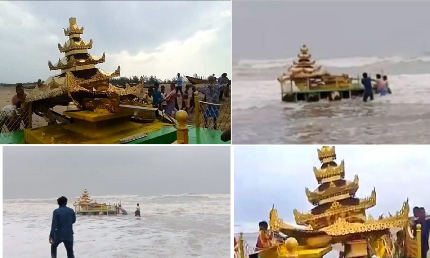 श्रीकाकुलम में समुद्र की लहरों से बहकर आया रहस्य्मयी सोने का रथ! देखें ...