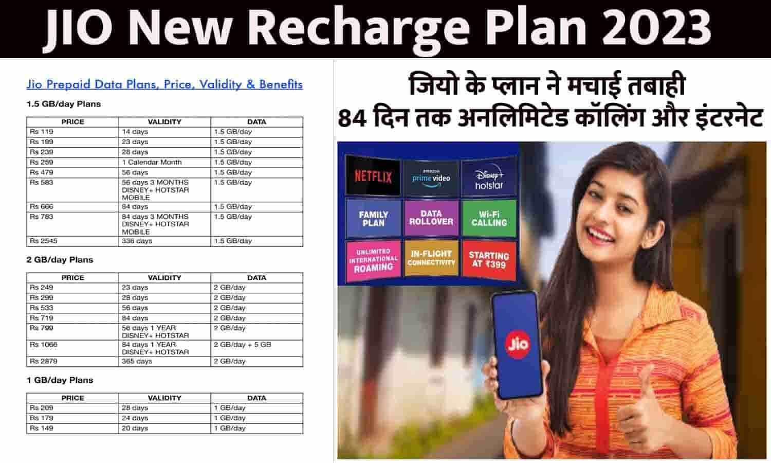 JIO Recharge Plan Big Alert 17 April 2023: जियो के प्लान ने मचाई तबाही! 84 दिन तक अनलिमिटेड ...