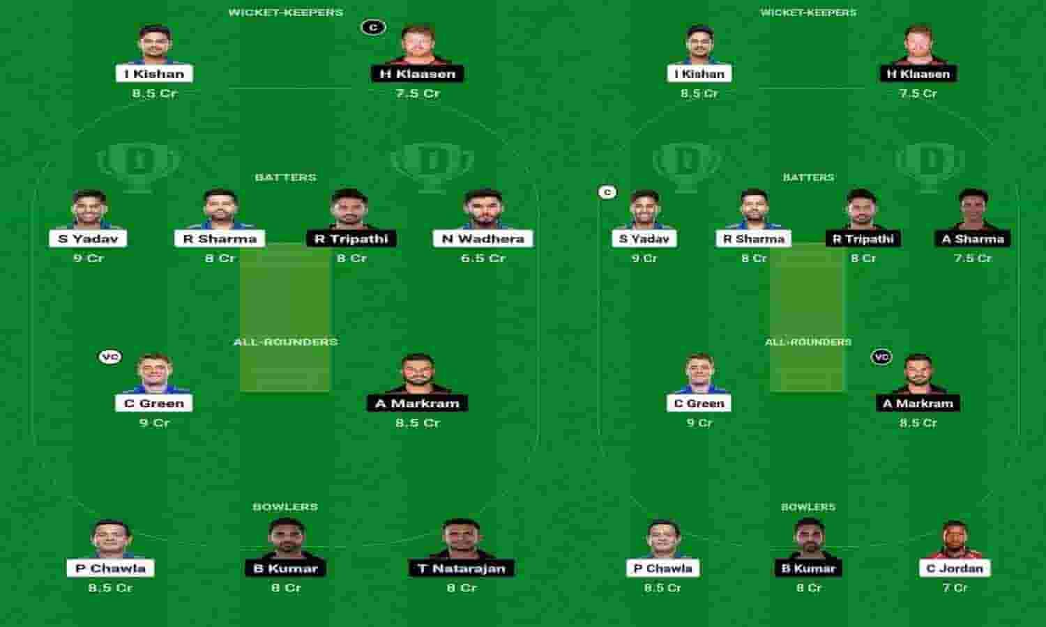 MI vs SRH Dream11 Team Captain And Vice Captian: आज के मैच में इन ...