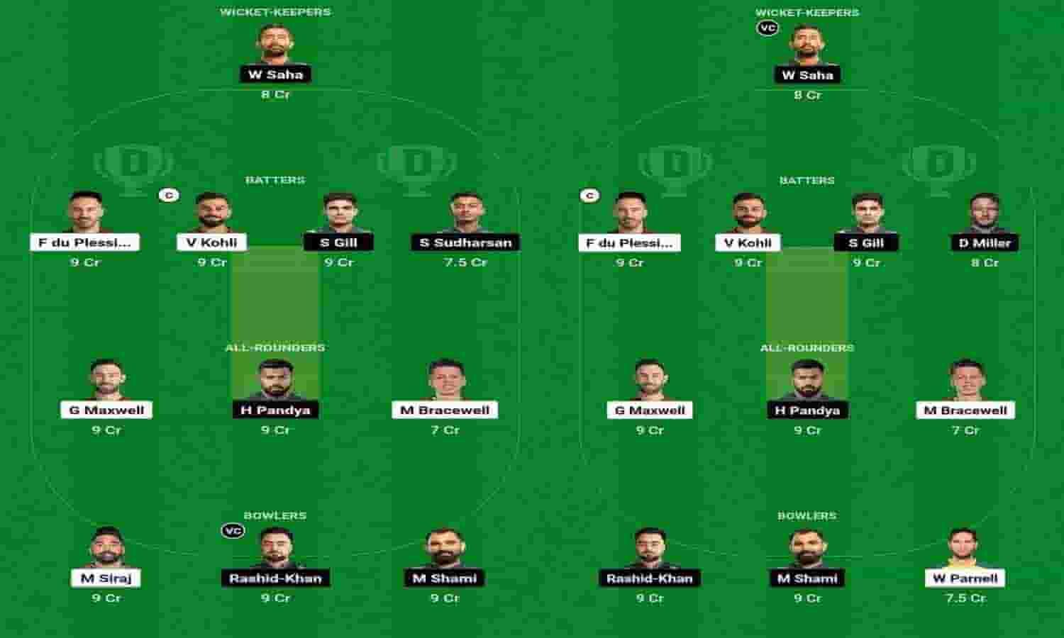 RCB vs GT Dream11 Prediction Captain And Vice Captian: आज के मैच में विराट कोहली, शुभमन गिल सहित ...