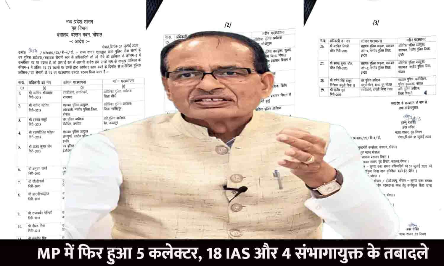 MP में फिर हुआ 5 कलेक्टर, 18 IAS और 4 संभागायुक्त के तबादले, देखे पूरी List | 5 Collectors, 18 ...