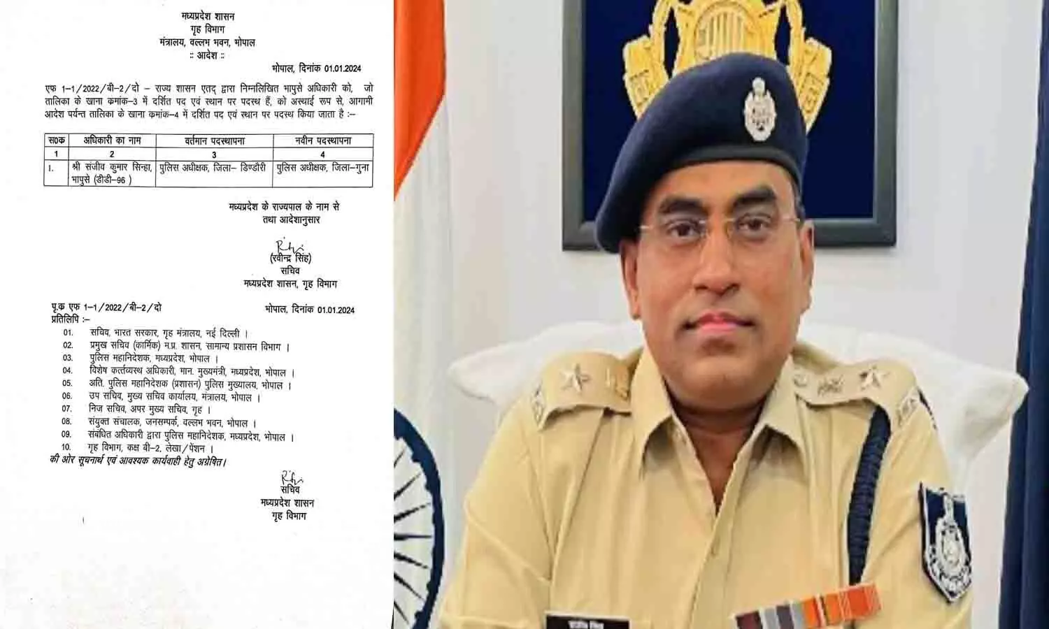 गुना के नए SP बनाए गए संजीव कुमार सिंह | Sanjeev Kumar Singh appointed as new SP of Guna