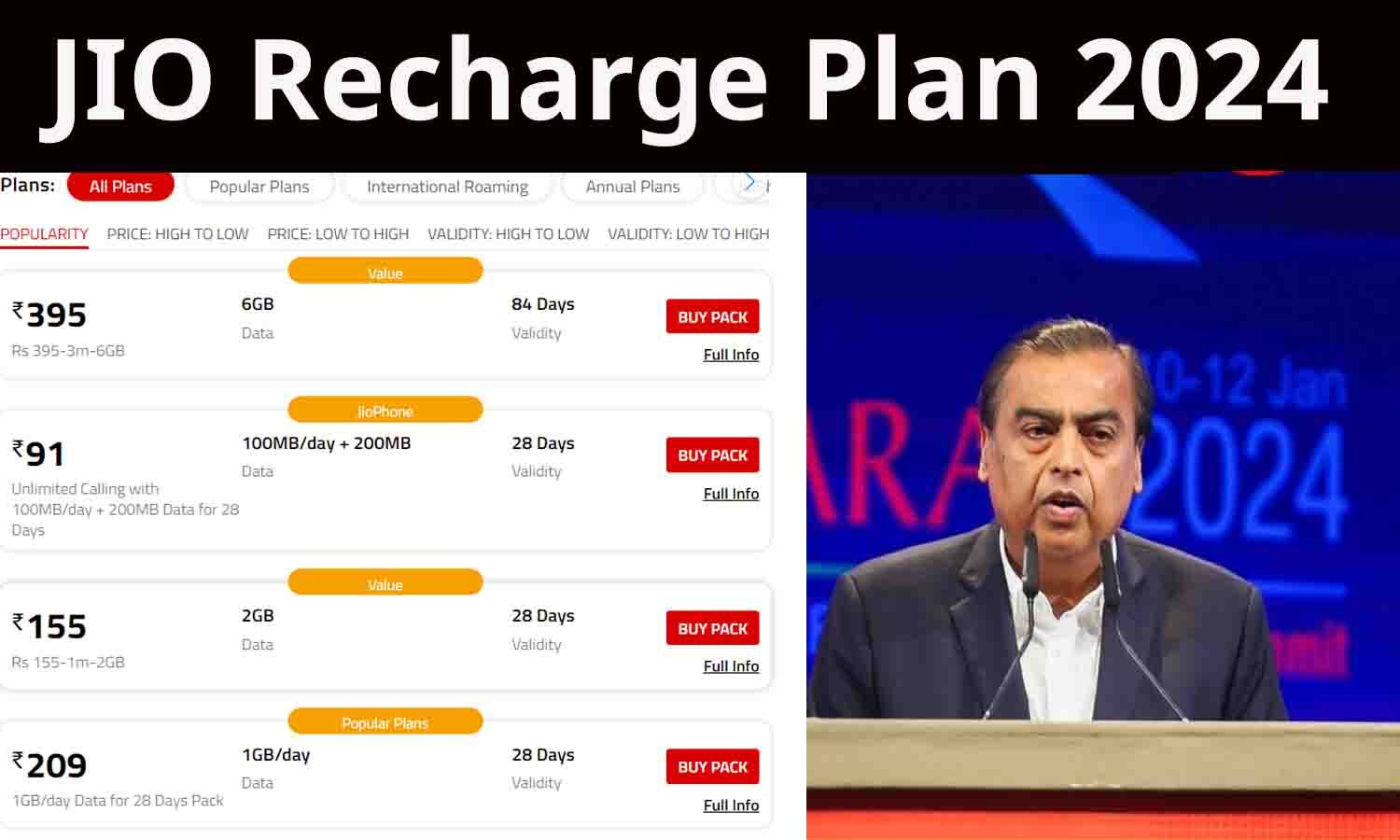 JIO Recharge Plan 2024: 45 करोड़ जियो यूजर्स के लिए बड़ी खबर! मुकेश अम्बानी ने लांच किया लेटेस्ट ...
