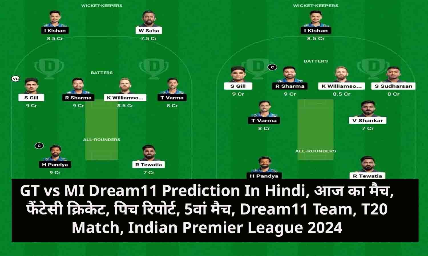 GT vs MI Dream11 Prediction in Hindi, Today Match, Fantasy Cricket ...