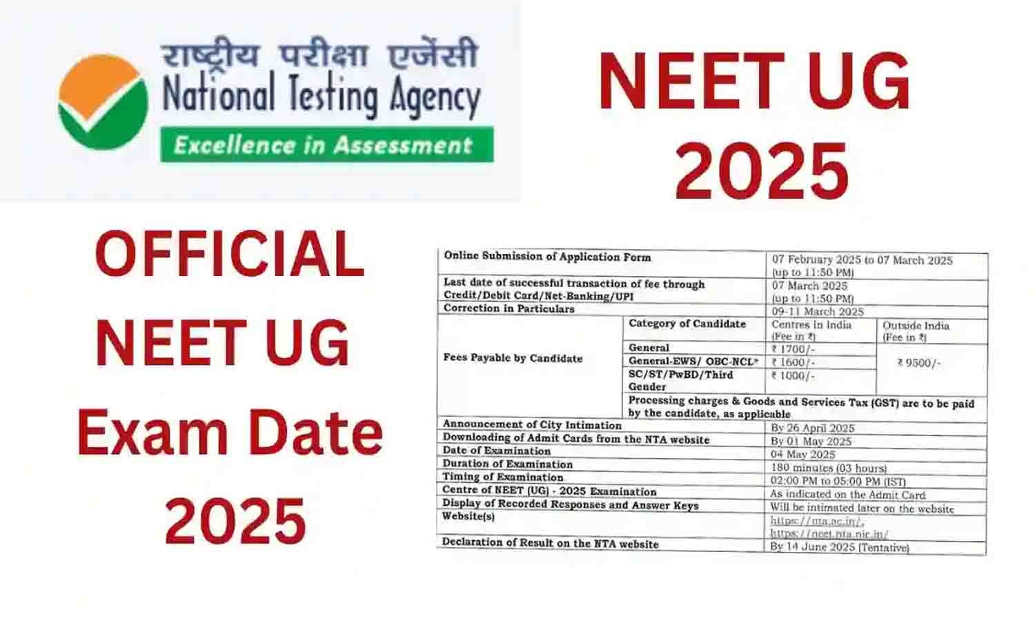 Neet Exam Date 2025: Neet Exam Date को लेकर BIG UPDATE, फटाफट जाने ...
