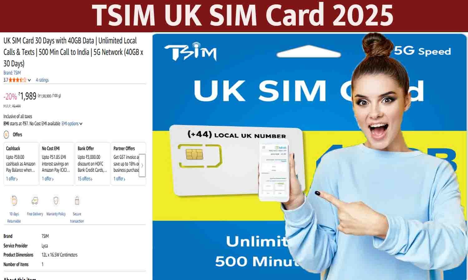 UK SIM Card 2025: TSIM UK SIM Card 2025 से पाएं 40GB डेटा, 30 दिनों की ...