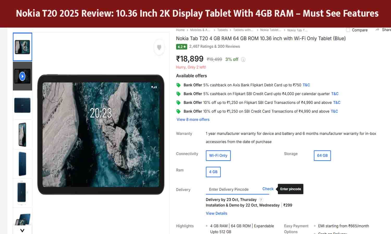 Nokia T20 2025 Review: 10.36 Inch 2K Display Tablet With 4GB RAM – Must ...