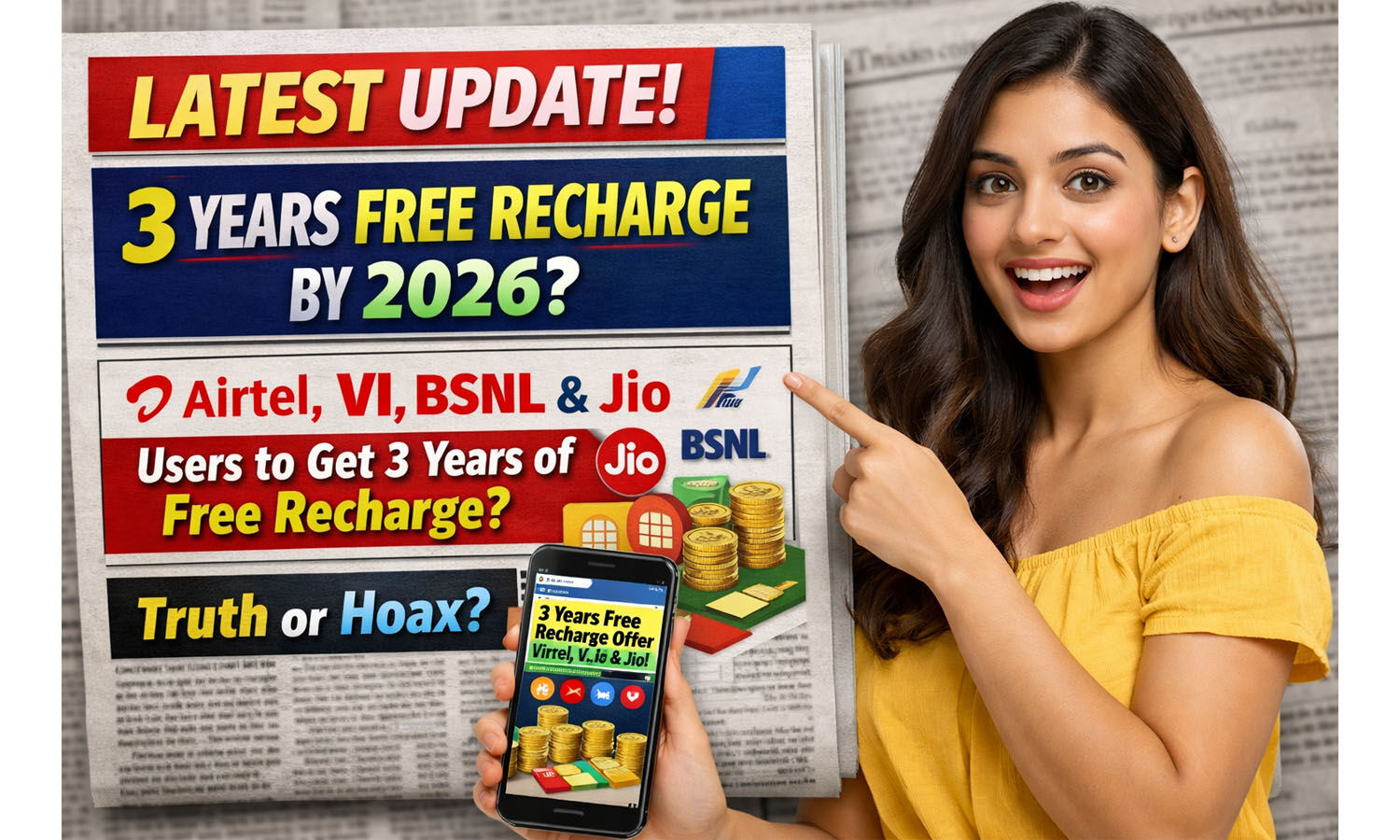 unplix free recharge 3 year free recharge 2026: airtel, vi, bsnl और jio ...